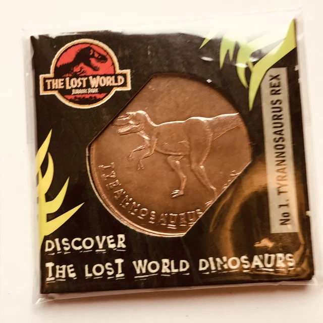 JURASSIC PARK COPPER Coin T-REX No1. The Lost World 1997 Tetley ...