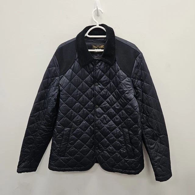 BARBOUR X LAND Rover Defender Mullbarton Navy Country Quilted Coat ...