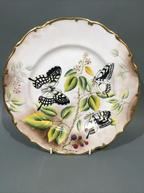 DAVID R BOWKETT Exotic Butterflies Plate Hand Painted Ex Royal ...