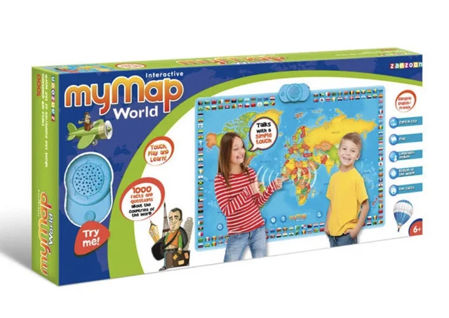 ZANZOON MYMAP WORLD Interactive Map Educational Talking Map English ...