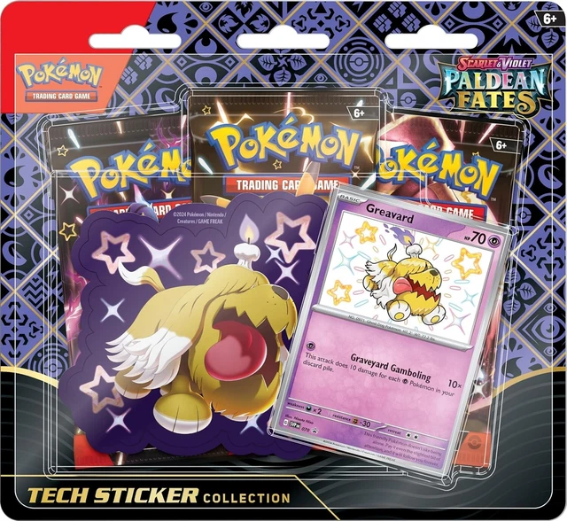POKEMON PALDEAN FATES Greavard Tech Sticker Collection - INGLESE NUOVO ...