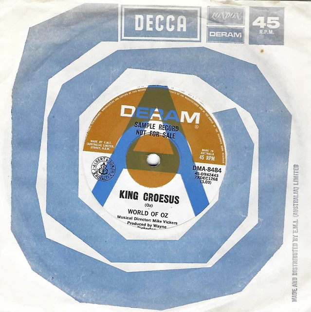 WORLD OF OZ THE MUFFIN MAN Australian 1968 DERAM Records A-Label PROMO ...