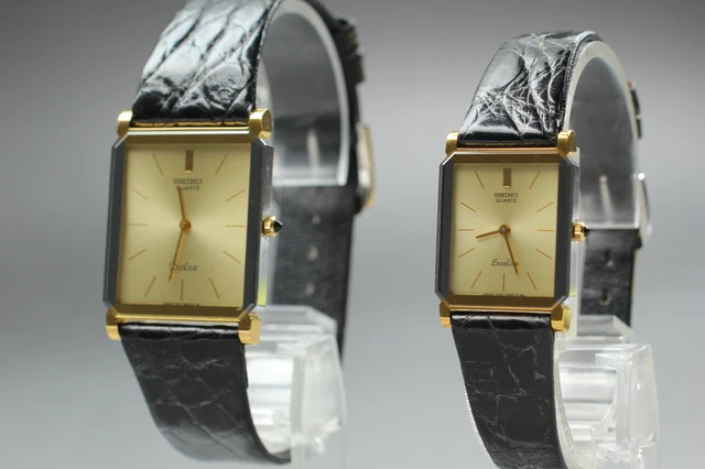 [FAST NEUWERTIG] SEIKO Dolce 7730-5020 Gold Tank Form Herrenuhr Quarz ...