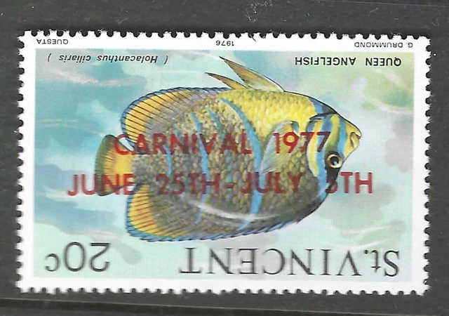 ST VINCENT : 1977 CARNIVA -inverted overprint on 20c Fish definitive SG ...