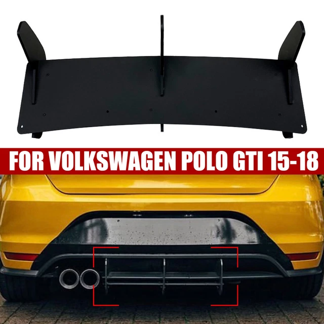 BLACK CAR REAR Bumper Diffuser Lip Spoiler For Volkswagen POLO GTI 2015 ...
