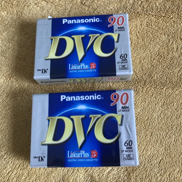 PANASONIC DVC MINI DV Cassettes X2 90mins Linear Plus LP Vintage Retro ...