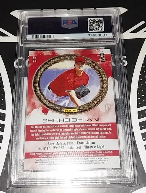 2018 PANINI DIAMOND Kings #73 Shohei Ohtani tangage sans rayures RC PSA ...