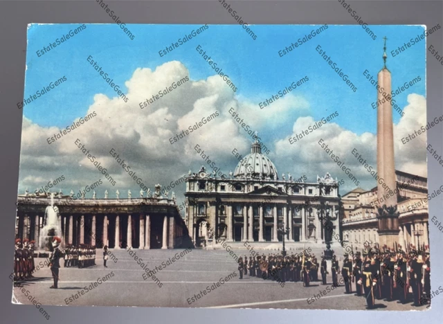 VINTAGE 1969 POSTCARD Pontificial Guard The Vatican St. Peters Square ...
