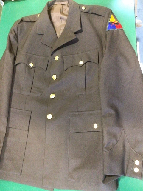 US ARMY ARMOURED Vehicle Tank Battalion Triangle Patch & Uniform Jacket ...