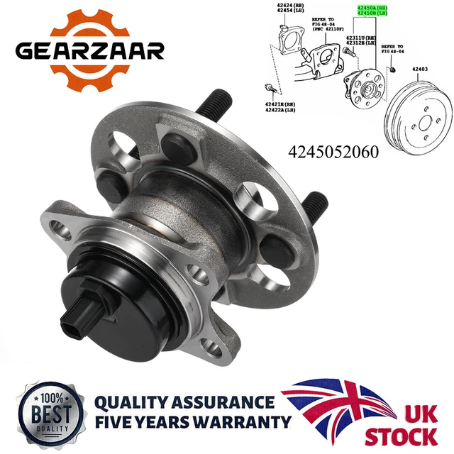 REAR HUB WHEEL Bearing Kit Inc Abs Sensor For Toyota Yaris 2005-2015 ...