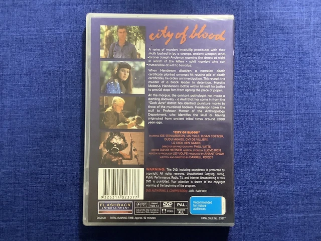 CITY OF BLOOD DVD South Africa Movie - 1983 Joe Stewardson Horror ...