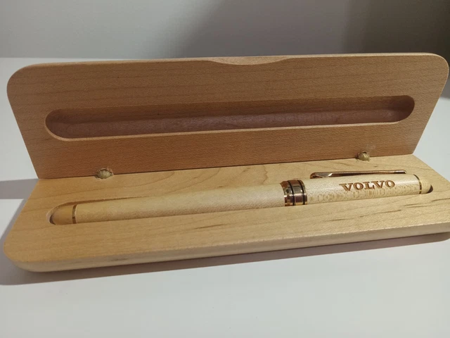 VOLVO WOOD GRAIN Ballpoint Pen And Case - Car Manufacturer Novelty ...