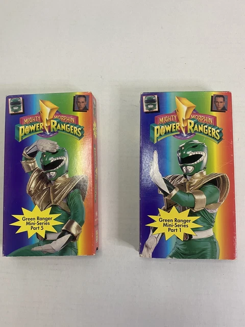 POWER RANGER MIGHTY Morphin VHS Tape Movie Green Ranger Part 1 & 5 ...