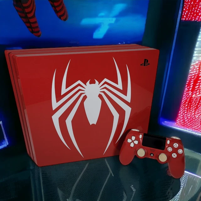SONY PLAYSTATION 4 Pro Slim Limited Edition Marvels Spider Man 1TB Red ...