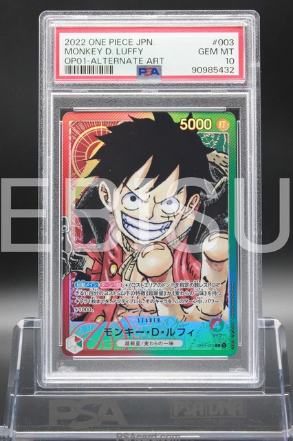 CARTE PSA 10 Monkey D. Luffy Op01-003 L Art Alt Une Pièce Japonaise A530 EUR 43,66 - PicClick FR