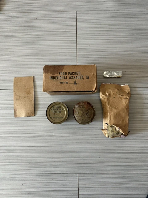FOOD PACKET INDIVIDUAL Assault FPIA 1952 Korean War Ration C Ration ...