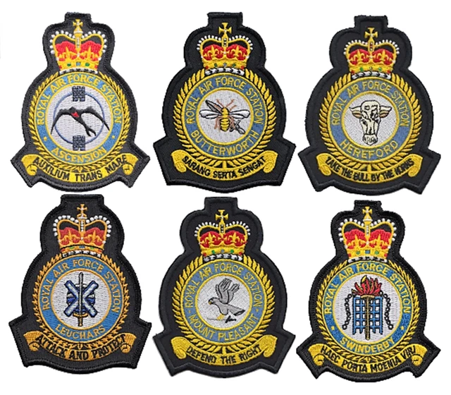 ROYAL AIR FORCE RAF Stations - 70 MOD Approved Embroidered Patches $17. ...