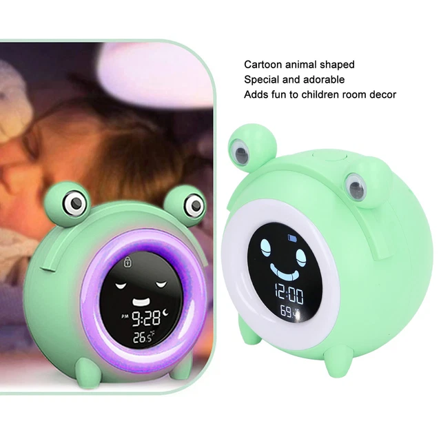 RELOJ DESPERTADOR NIÑOS animales dibujos animados con música suave luz ...