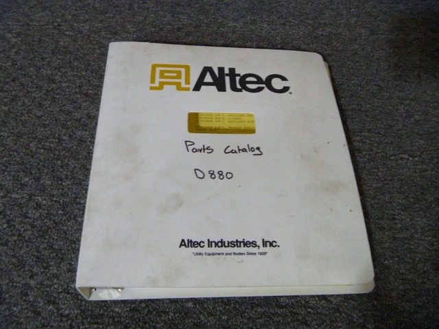 ALTEC D880 DIGGER Derrick Truck Crane Parts Catalog Manual $293.80 ...