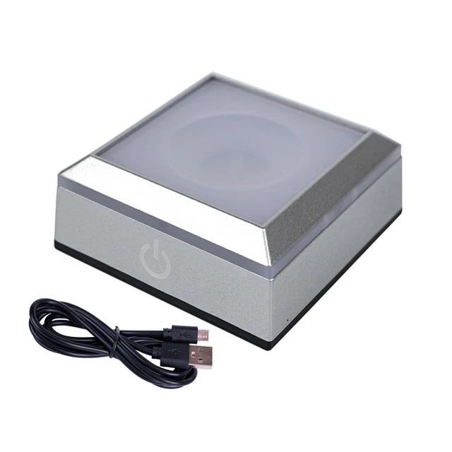LED LIGHT BASE Colorful Lighting Flat/Concave Display Stand For Crystal ...