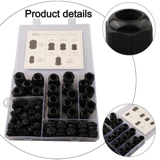 KIT PREMIUM CABLE Gland IP68 Imperm??able Nylon PA Mat??riau Pa Set 50 ...