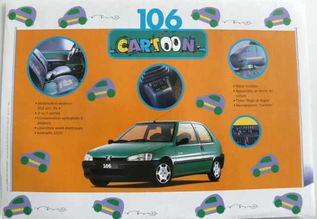 BROCHURE 1 FEUILLE PEUGEOT 106 CARTOON de 02 / 1997 EUR 5,50 - PicClick FR