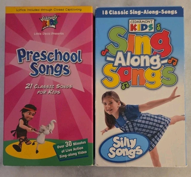 LOT OF 2 Cedarmont Kids Preschool Songs (VHS, 1992) 39 Sing Along Silly ...