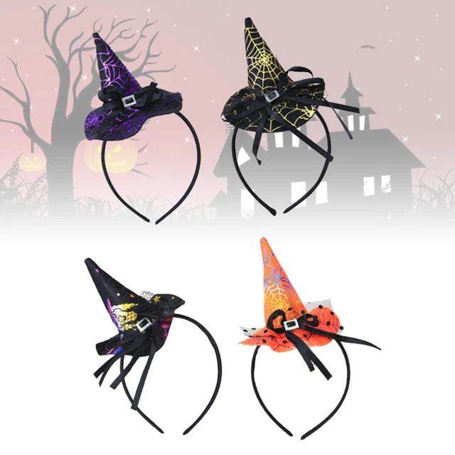 4 PCS KIDS Witch Hat Headband Novelty Halloween Hairband Hair Headpiece ...