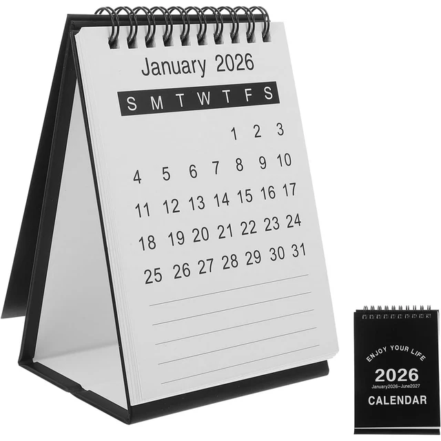 MINI DESK CALENDAR 2026 Standing Flip Desktop Calendar Monthly Small ...