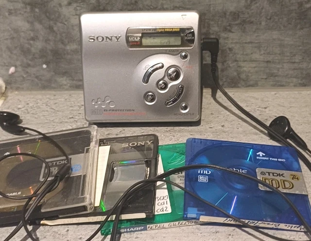 SONY MZ-R501 MINIDISC Recordable Walkman MD Player Mini Disc Silver ...