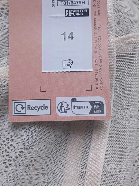 BNWT M&S ROSIE Women/Ladies Pale Opaline Satin & Lace Waist Slip Size ...
