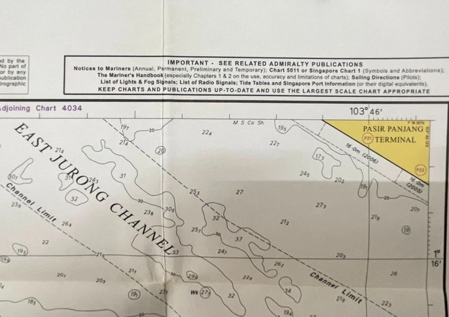 AMIRAUTÉ 4032 PORT De Singapour Sinki Fairway Vintage Ships Carte ...