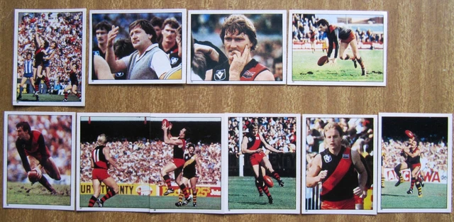 1983 SCANLENS VFL Stickers: ESSENDON (Bombers) x 10 .... EXC/NM cond ...