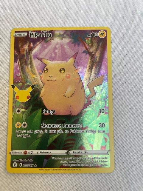 CARTE POKÉMON PIKACHU 005/025 Célébration 25 ans EUR 3,90 - PicClick FR