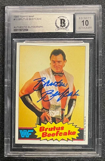 BRUTUS BEEFCAKE SIGNÉ 1985 Wwf Topps Beckett Auto Grade 10 054 EUR 89 ...