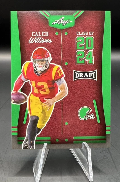 CALEB WILLIAMS 2023 Leaf Draft Class of 2024 Green Parallel RC Chicago ...