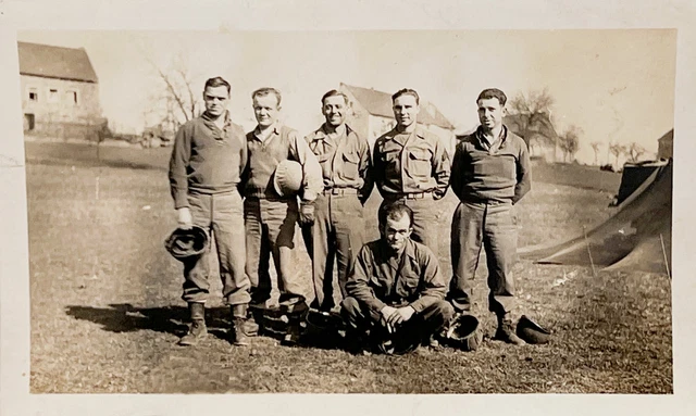 WW2 ERA PHOTO Group American GIs In Field M1 Helmet £26.08 - PicClick UK