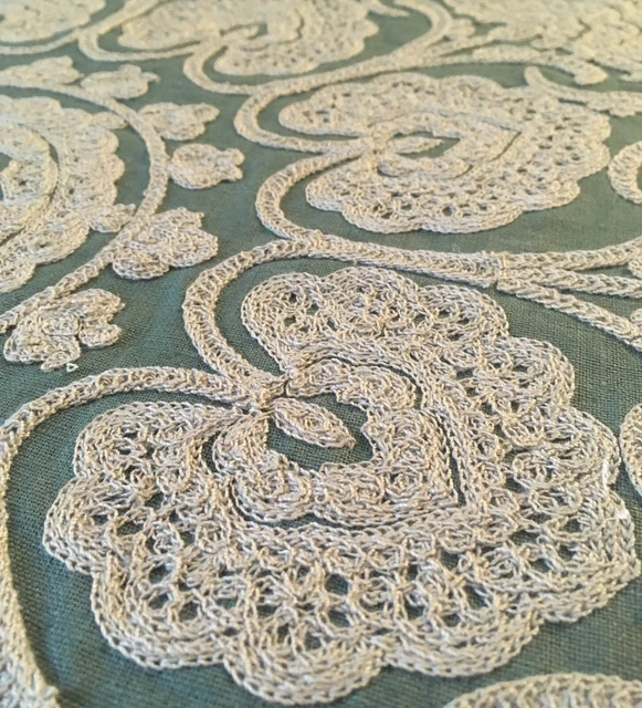 2.5 METERS X WILLIAM MORRIS "Indian Loop" Embroidered LINEN fabric Persian Antiq £108.00 ...