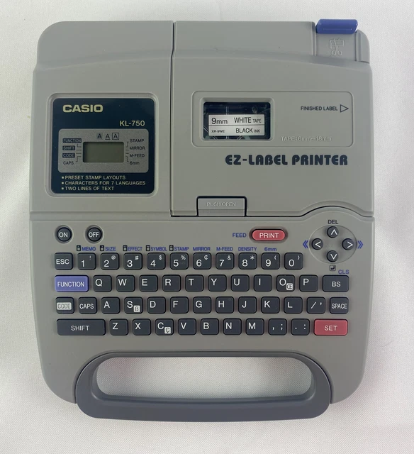 CASIO KL-750 EZ-LABEL Printer Thermal Label Maker 2 Line Tested/Works ...