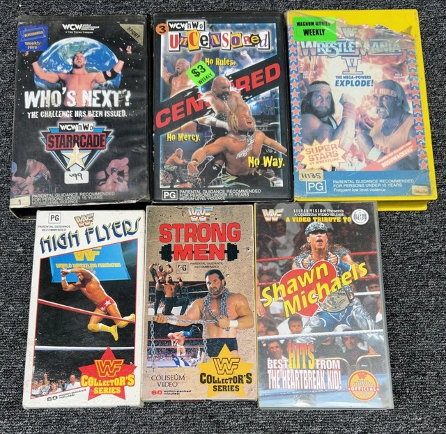 WWF WRESTLING VHS Video Tape Vintage 90s WCW WWE Big Box Bulk Lot ...