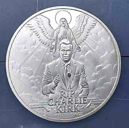 CHARLIE KIRK SILVER Coin Trump God Angel Heaven RIP Signed Americana ...