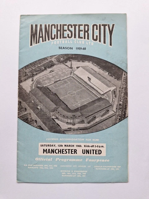 MANCHESTER CITY V Manchester United Season 1959-60 Football Programme £ ...