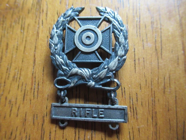 VINTAGE US ARMY Rifle Expert Marksman Pin Medal Marked "Sterling" on ...
