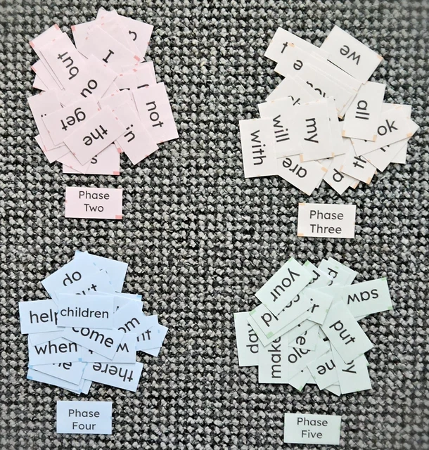 100 COLOURED HIGH Frequency Words Flash Cards Dyslexia Reading Sight ...