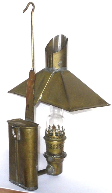 RARE LAMPE A QUINQUET cuivre petrole ancien huile murale xix oil lamp ...