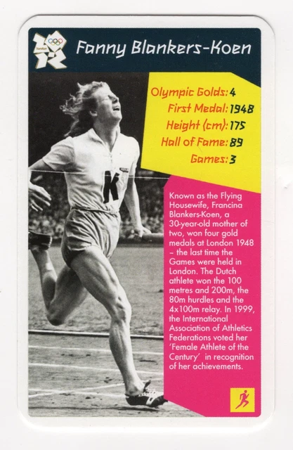 TOP TRUMPS OLYMPIC Legends. Athletics. Fanny Blankers-Koen, Netherlands ...