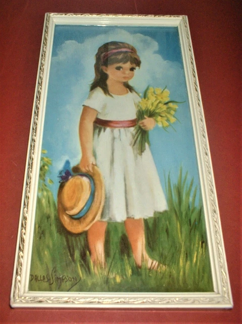COLLECTABLE VINTAGE RETRO 1960's DALLAS SIMPSON BIG EYED GIRL PICTURE ...