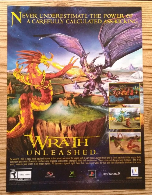 WRATH UNLEASHED PS2 Xbox Game Promo 2004 Vintage Print Ad Dragon Art ...