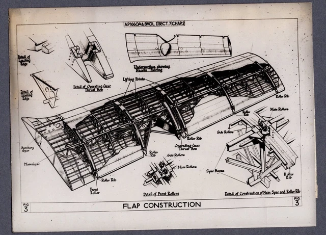 SHORT STIRLING BOMBER Flap Construction Original Vintage Photo Ww2 Raf ...
