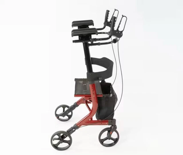 NRS HEALTHCARE UPRIGHT 4 Wheel Forearm Rollator Walker with Seat and ...